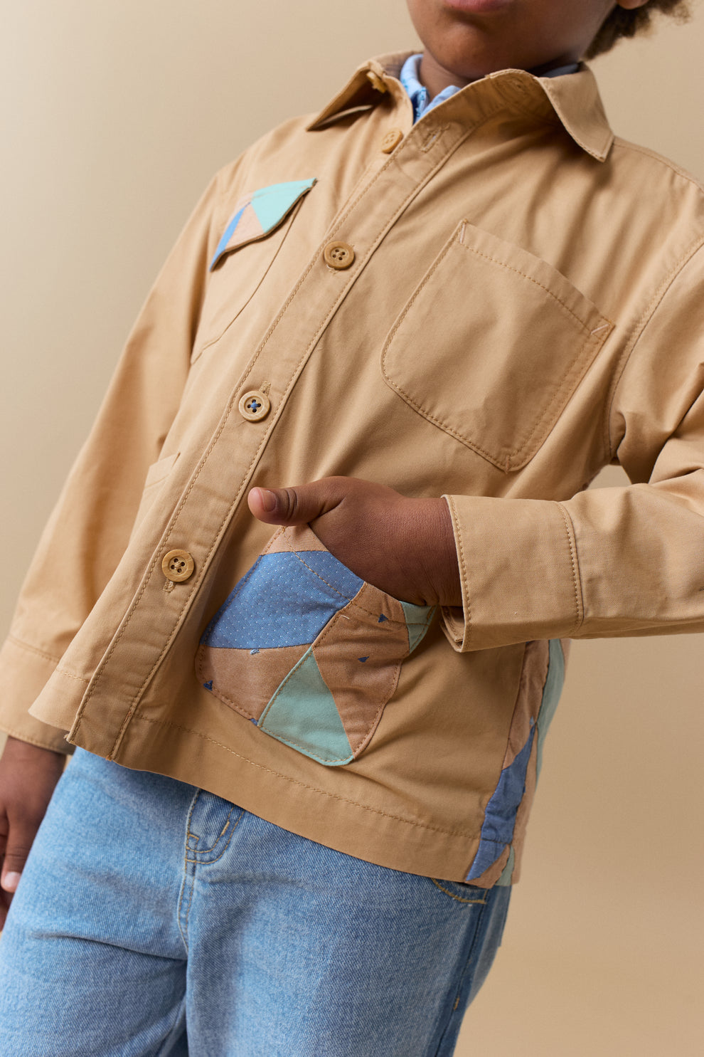 LUCA JACKET WITH PATCHWORK DETAIL – Gingersnaps Global Store