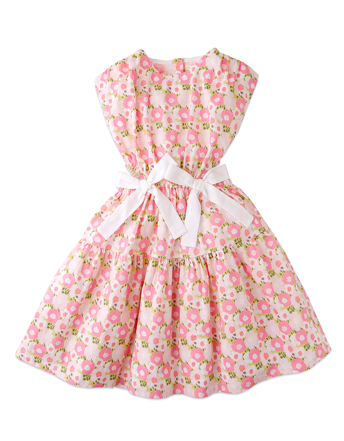 GIRLS FLORAL PRINT DRESS WITH TIES AND SIDE CUT OUTS – Gingersnaps ...